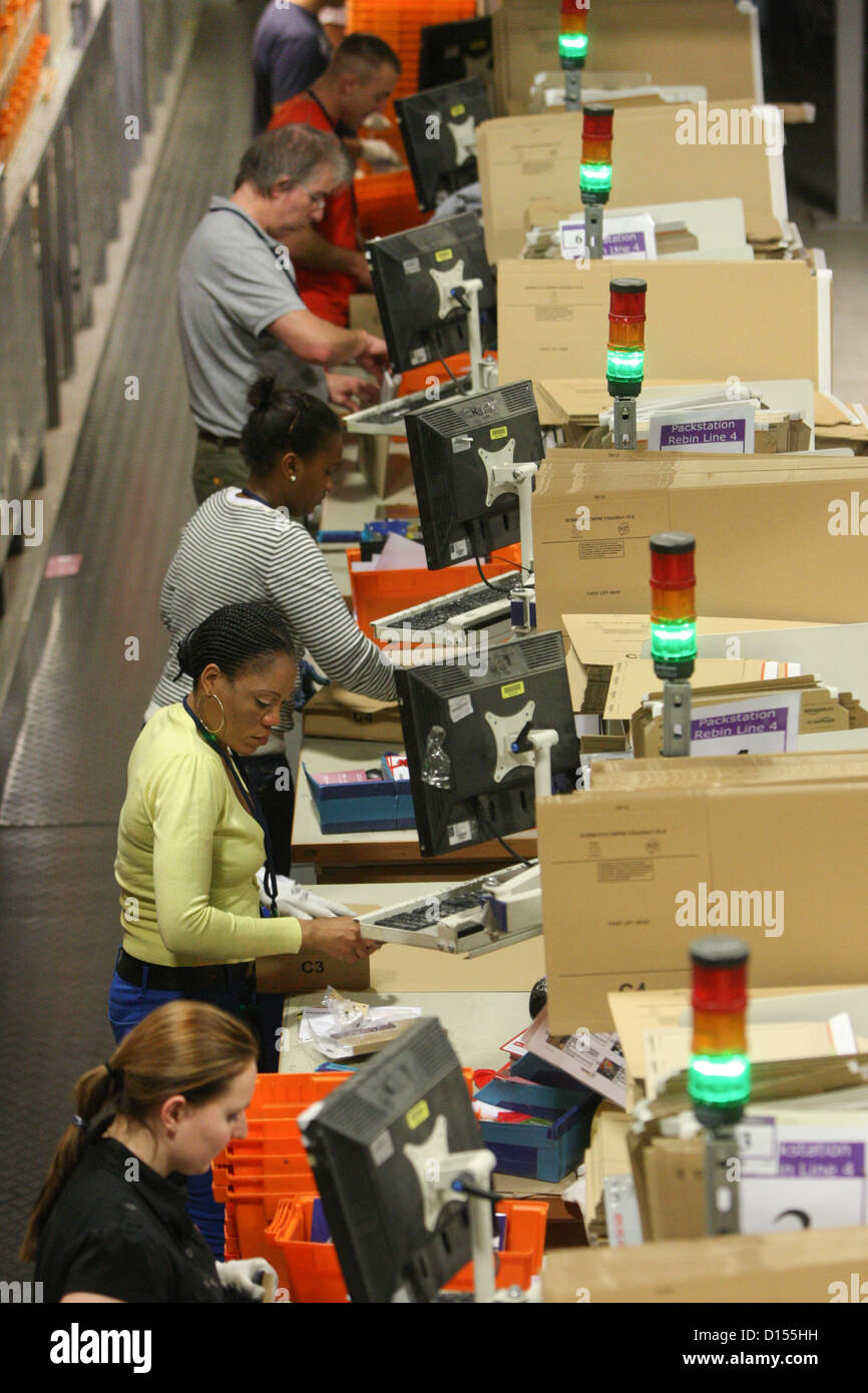 The Amazon fulfilment centre in Milton Keynes, Bucks,preparing for ...