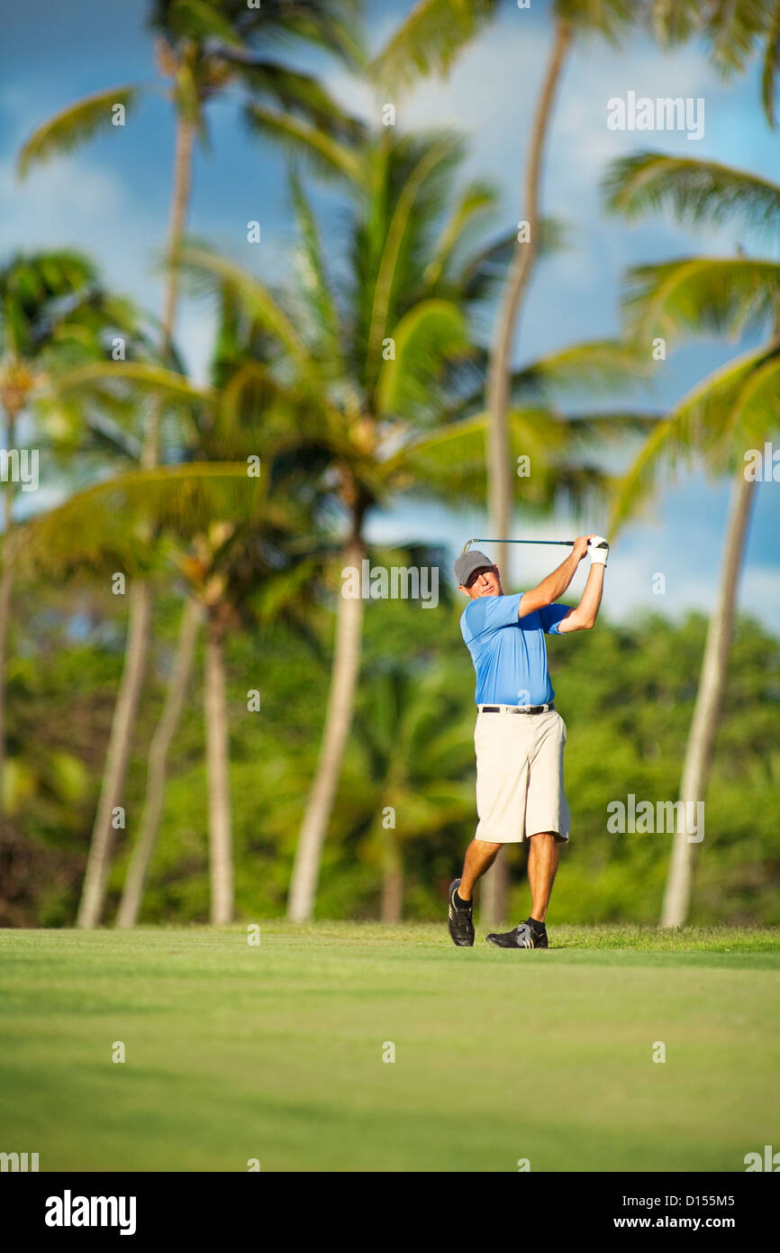 Hawaii, Maui, Maui Country Club, Man Enjoys A Day Of Golf During His ...