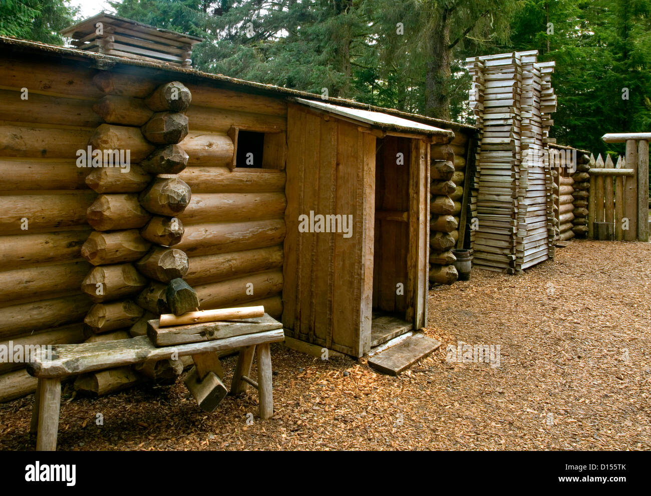 OREGON - A replica of the fort in Fort Clatsop built by the Corps of ...