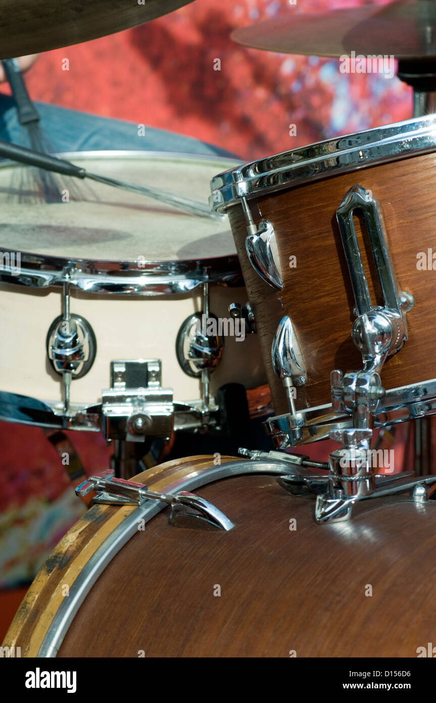 Close-up of a drum kit Stock Photo - Alamy