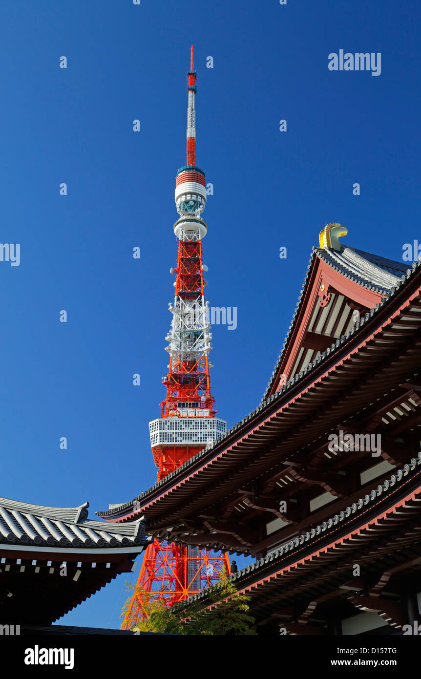 The Tokyo Tower view from Zojo-ji temple Tokyo Japan Stock Photo - Alamy