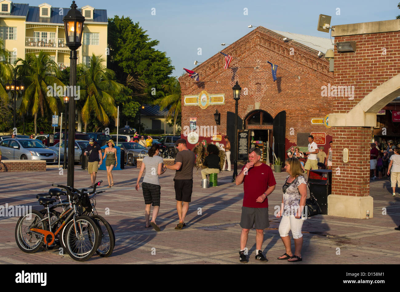 USA, Florida, Key West. Visitors in Mallory Square Stock Photo - Alamy