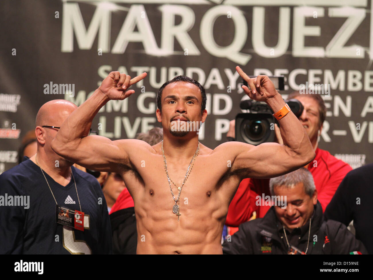 Dec. 7, 2012 - Las Vegas, Nevada, USA - Welterweight Juan Marquez steps ...