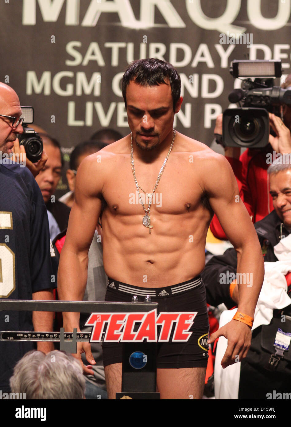 Dec. 7, 2012 - Las Vegas, Nevada, USA - Welterweight Juan Marquez steps ...