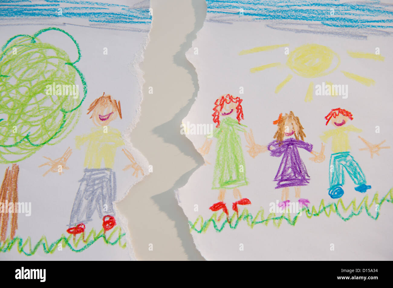 Torn family drawing hi-res stock photography and images - Alamy
