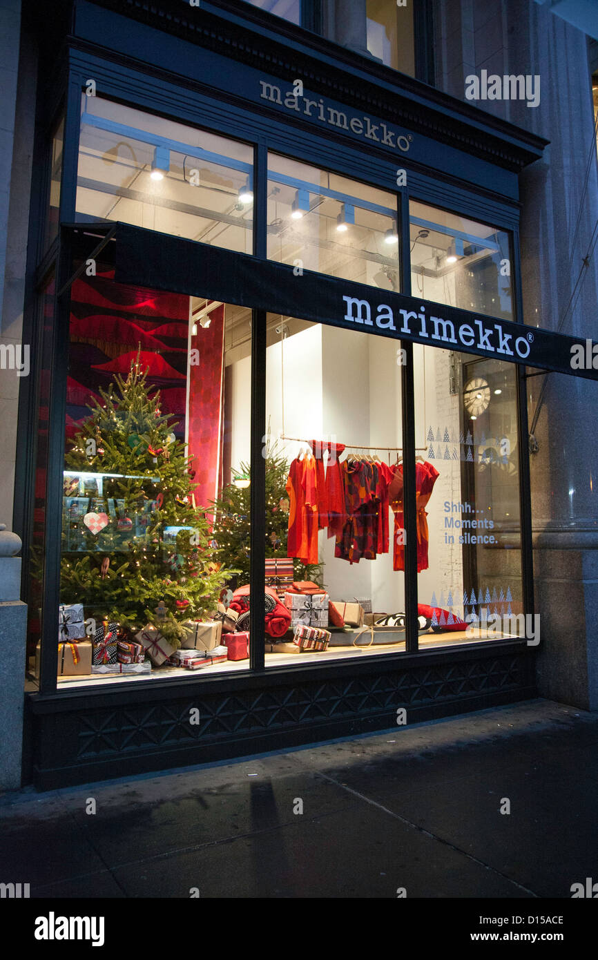 Holiday Store Window, Marimekko, Flatiron District, NYC Stock Photo - Alamy