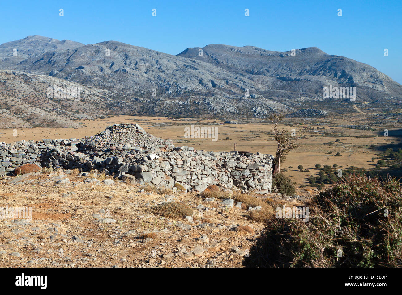 Psiloritis ( Ida ) mountain and the Nida plateau at Crete island in ...