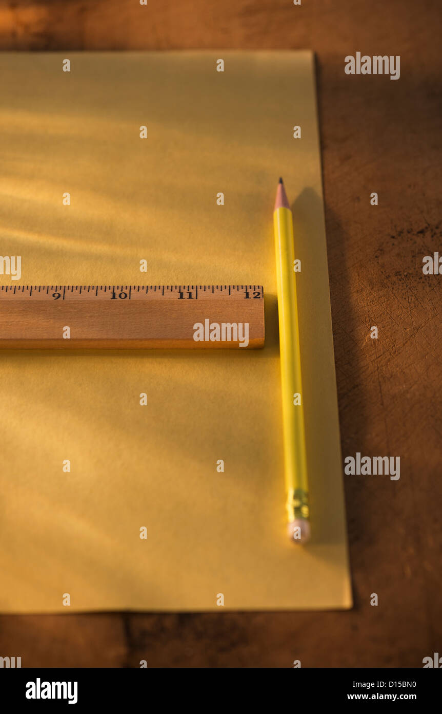 Pencil and ruler hi-res stock photography and images - Alamy