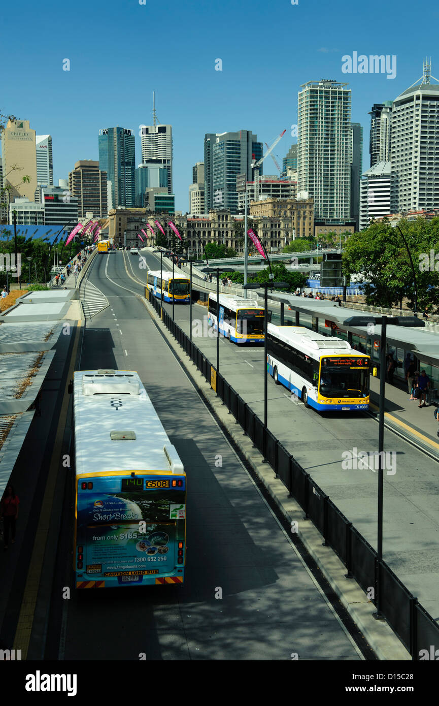 Public transport buses in Brisbane, Queensland, Australia Stock Photo ...