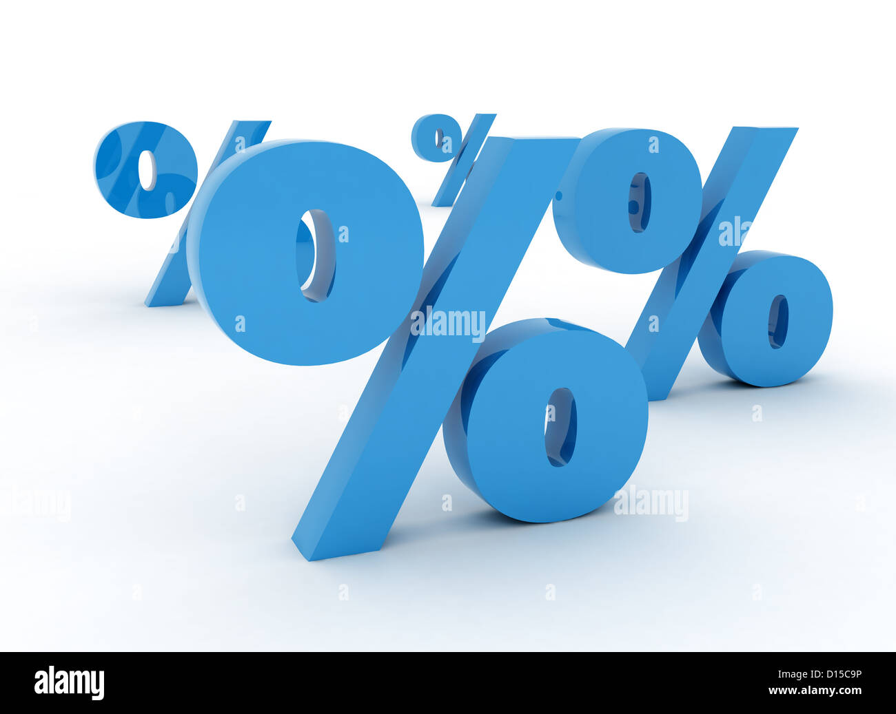 Blue 3d percentage signs Stock Photo - Alamy