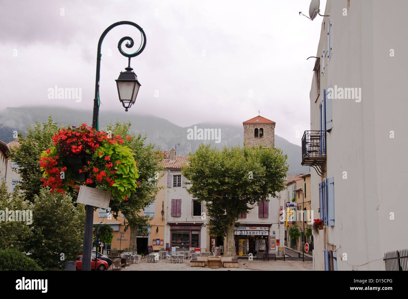 Place de la République in Quillan, France Stock Photo - Alamy
