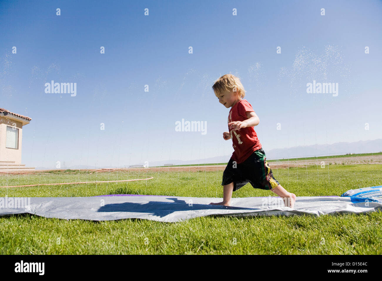 Exited boy running down hi-res stock photography and images - Alamy