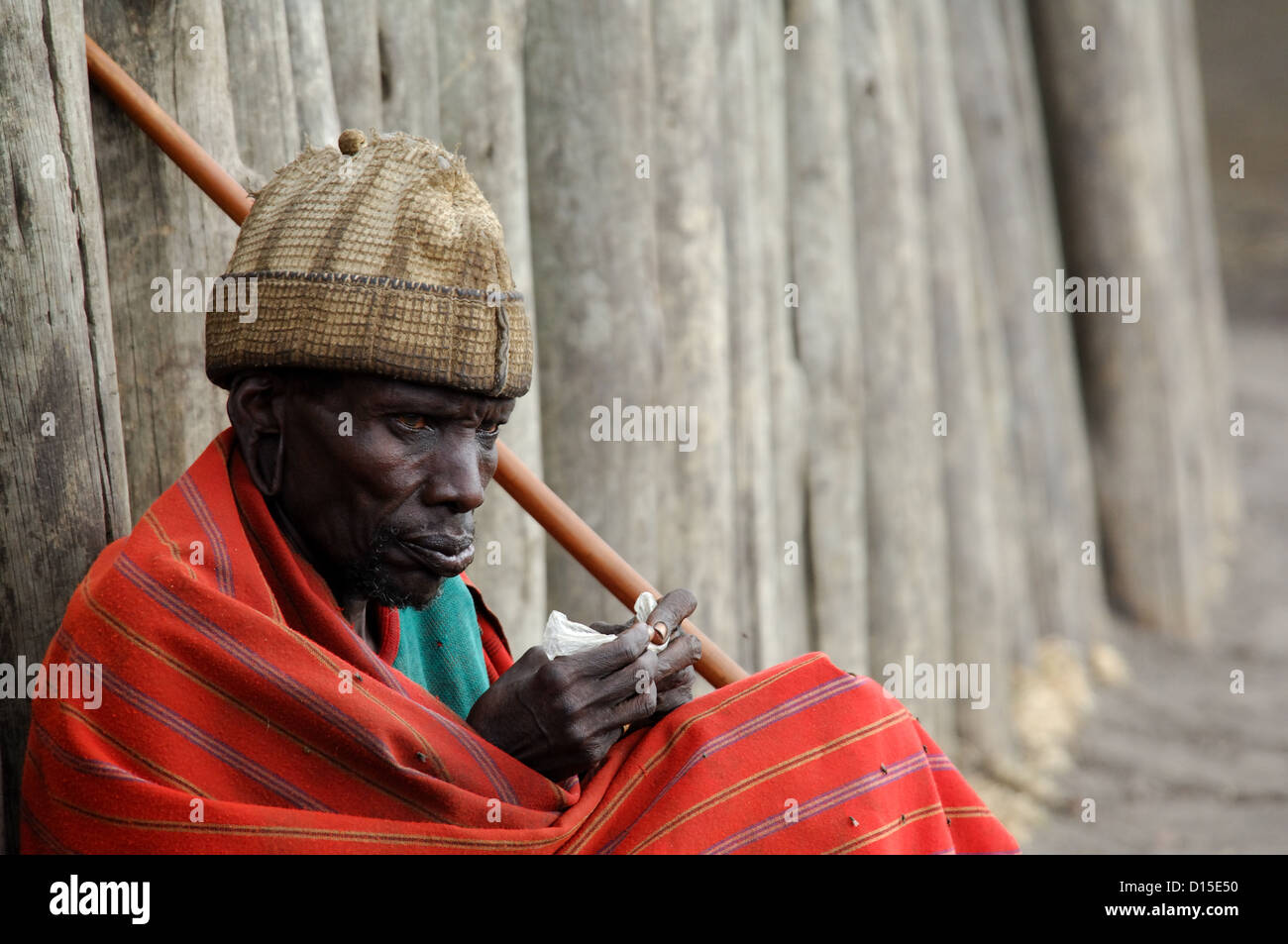 Masai tribesman in a village near Ngorongoro Crater Tanzania Africa ...