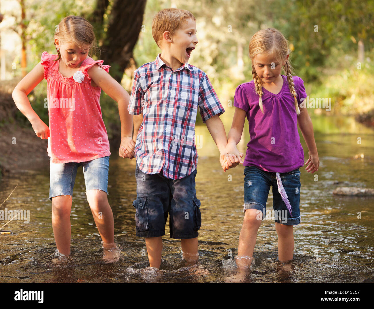 Three Little Girls Holding Hands