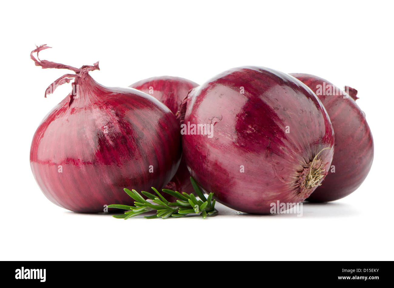 Red onions isolated on white background Stock Photo - Alamy