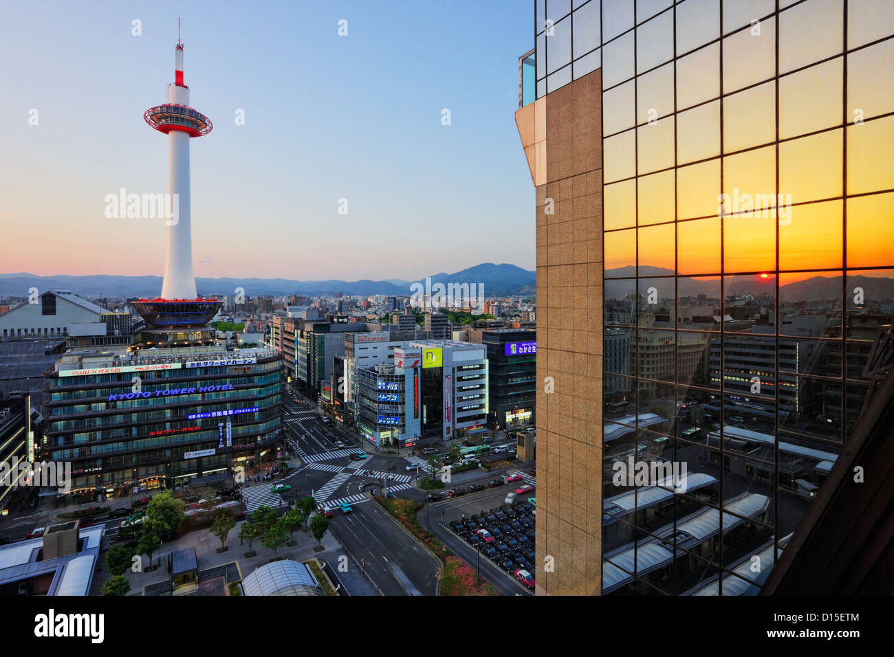 Downtown Kyoto at Sunset Stock Photo - Alamy