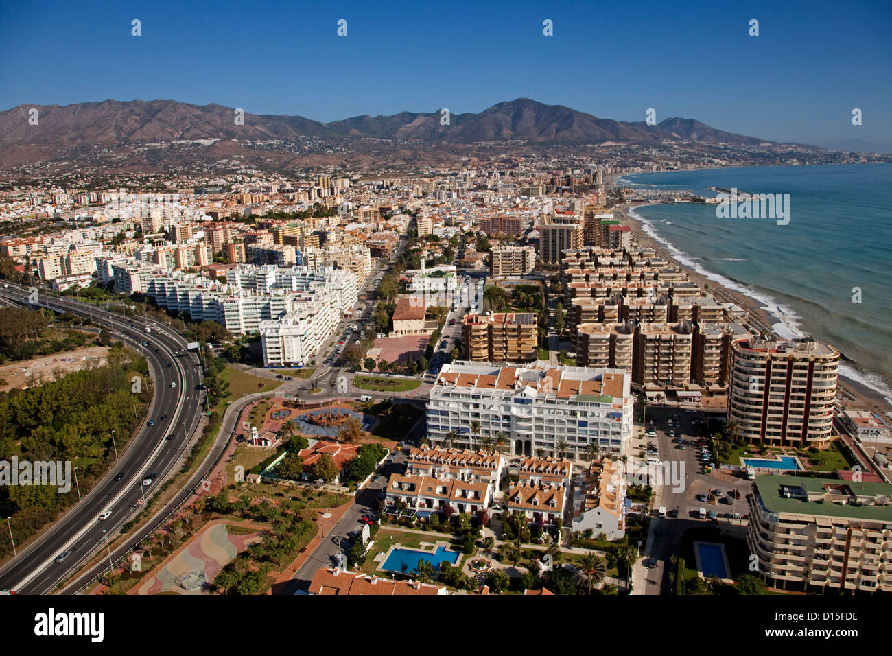 Aerial view Fuengirola Malaga Costa del Sol Andalusia Spain Stock Photo ...