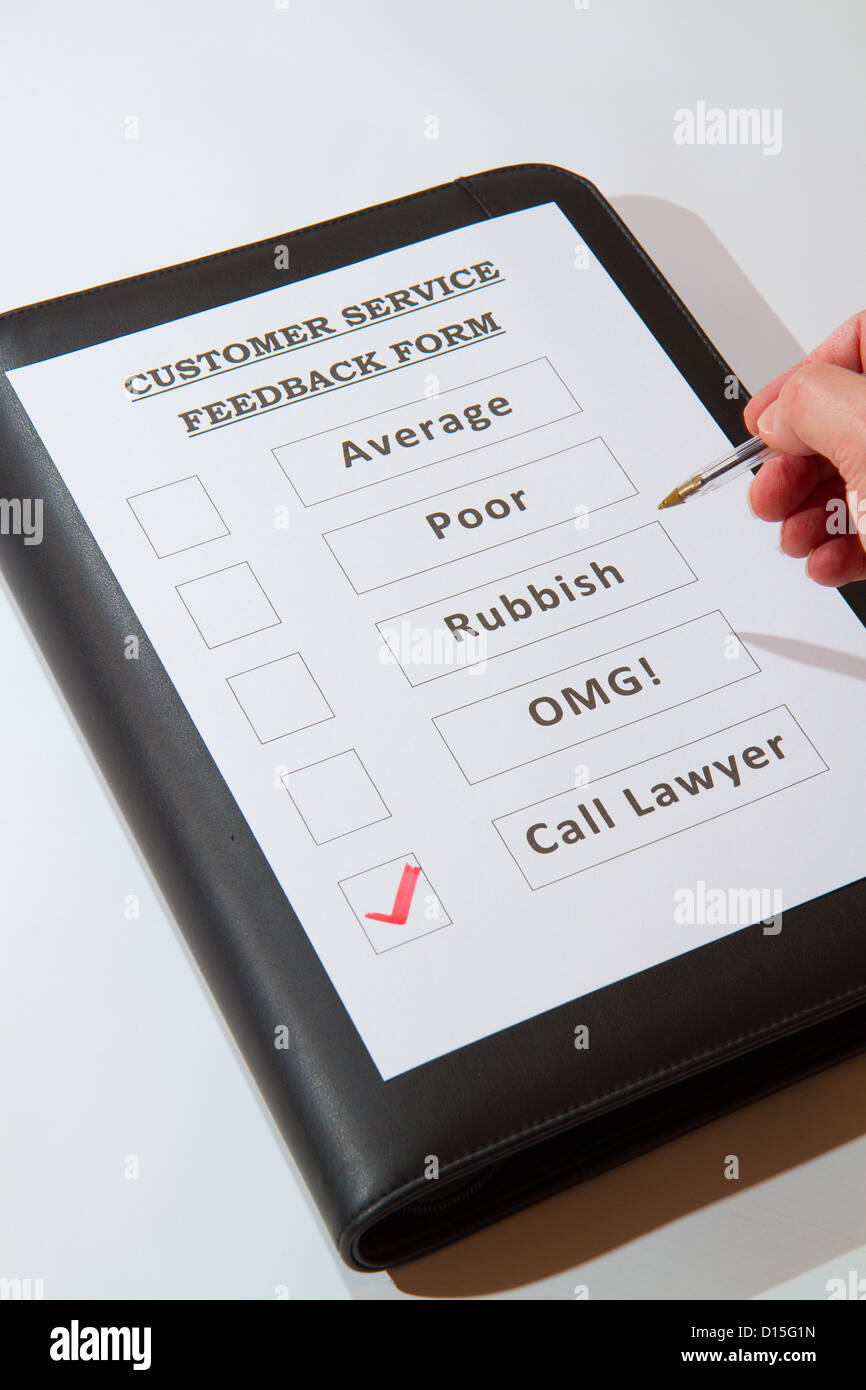 Funny customer service feedback form hi-res stock photography and ...