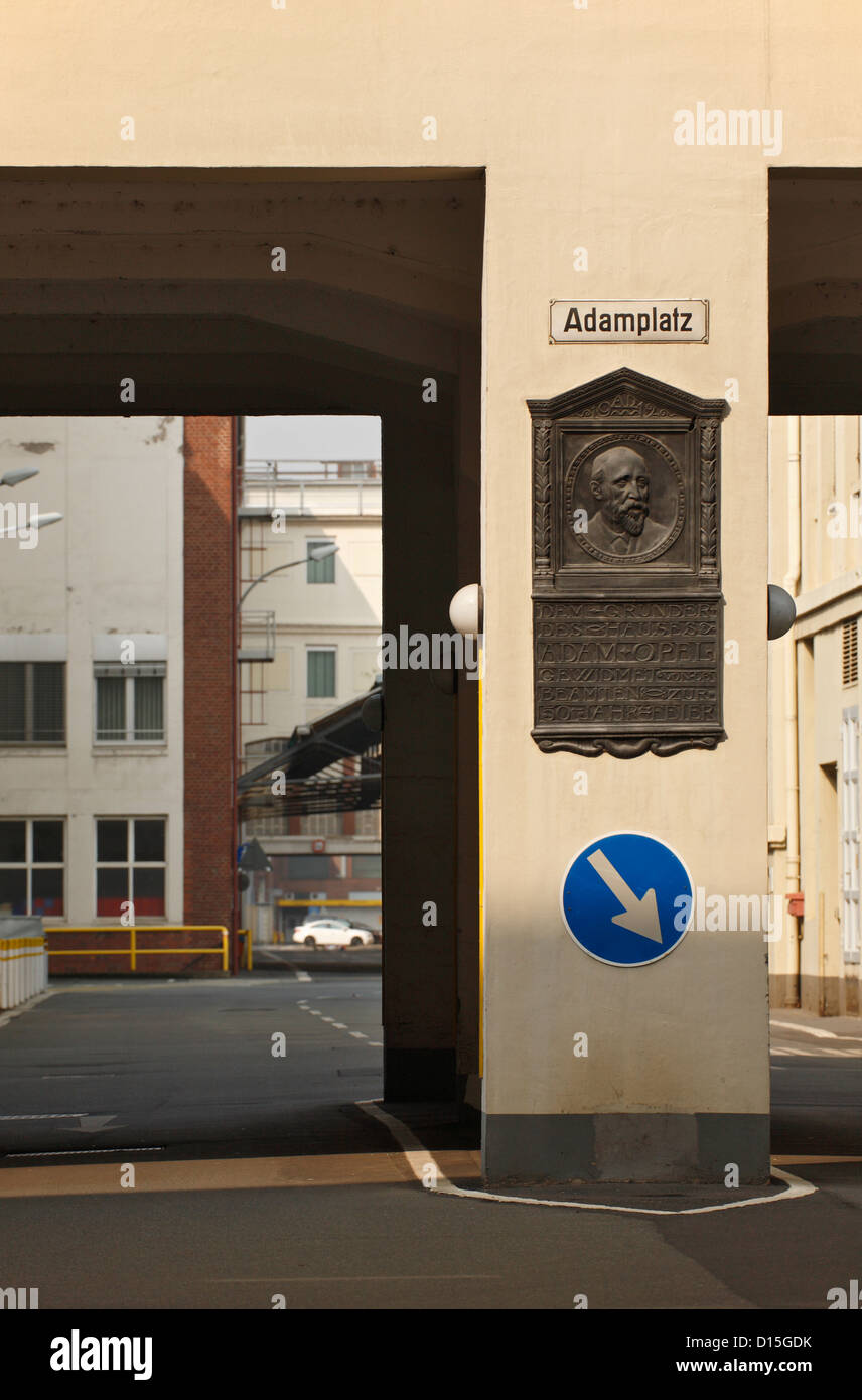 Russelsheim, Germany, look through the main gate of the current Opel ...