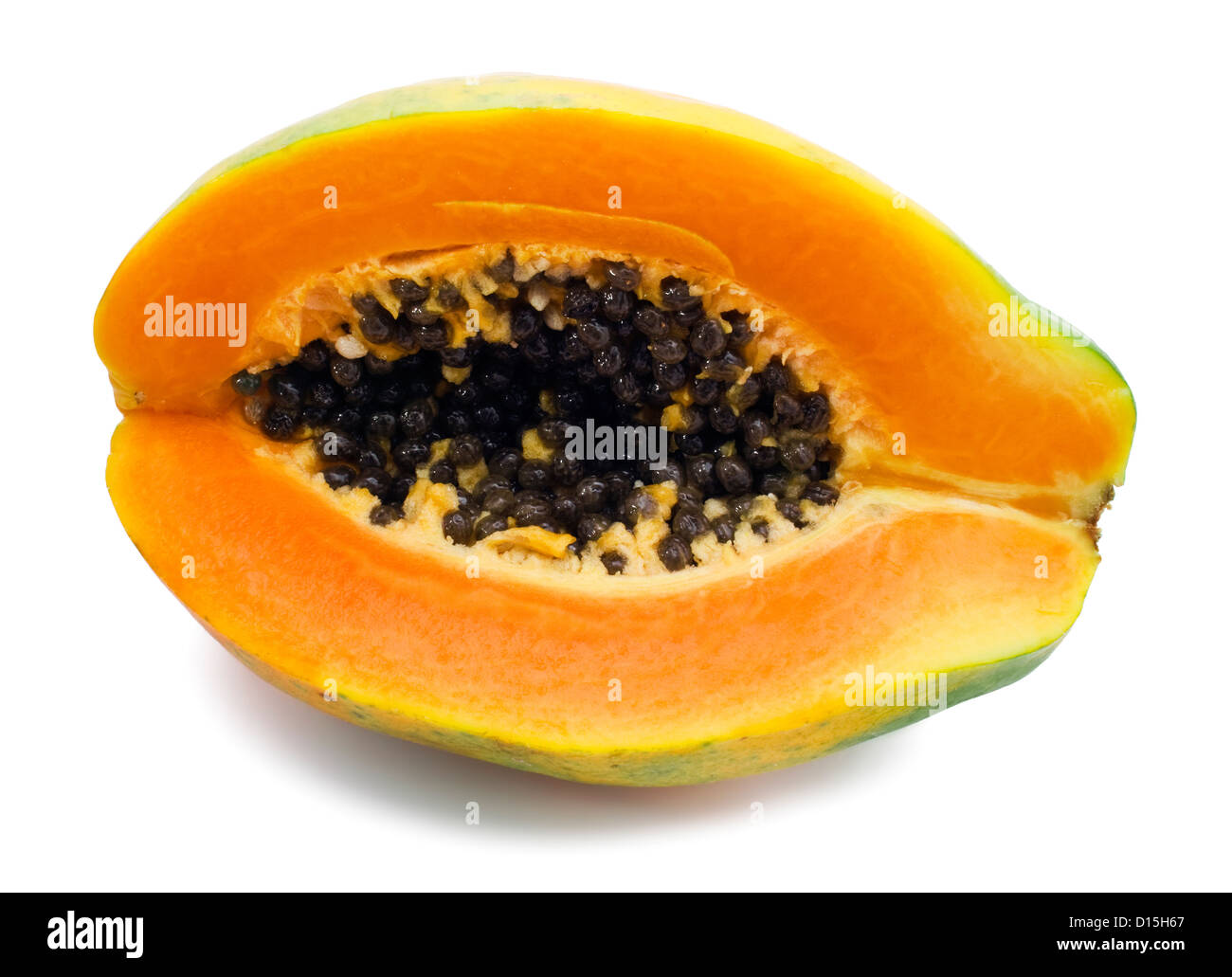 Ripe papaya fruit isolated on white background Stock Photo - Alamy