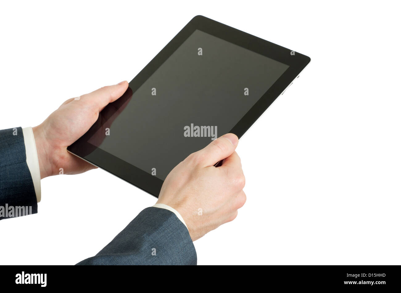 hands holding the tablet computer Stock Photo - Alamy