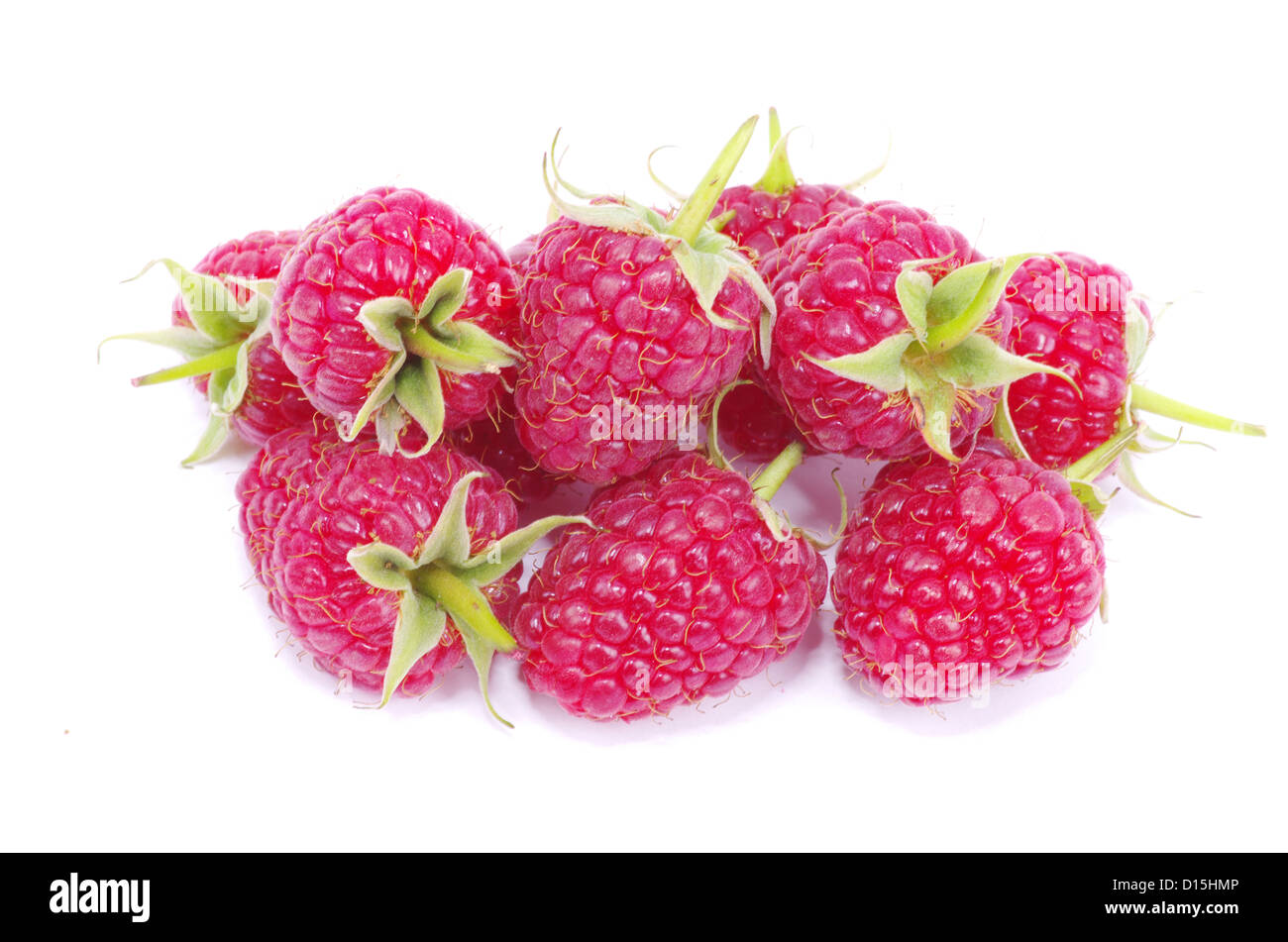 fresh raspberry closeup isolated on white background Stock Photo - Alamy