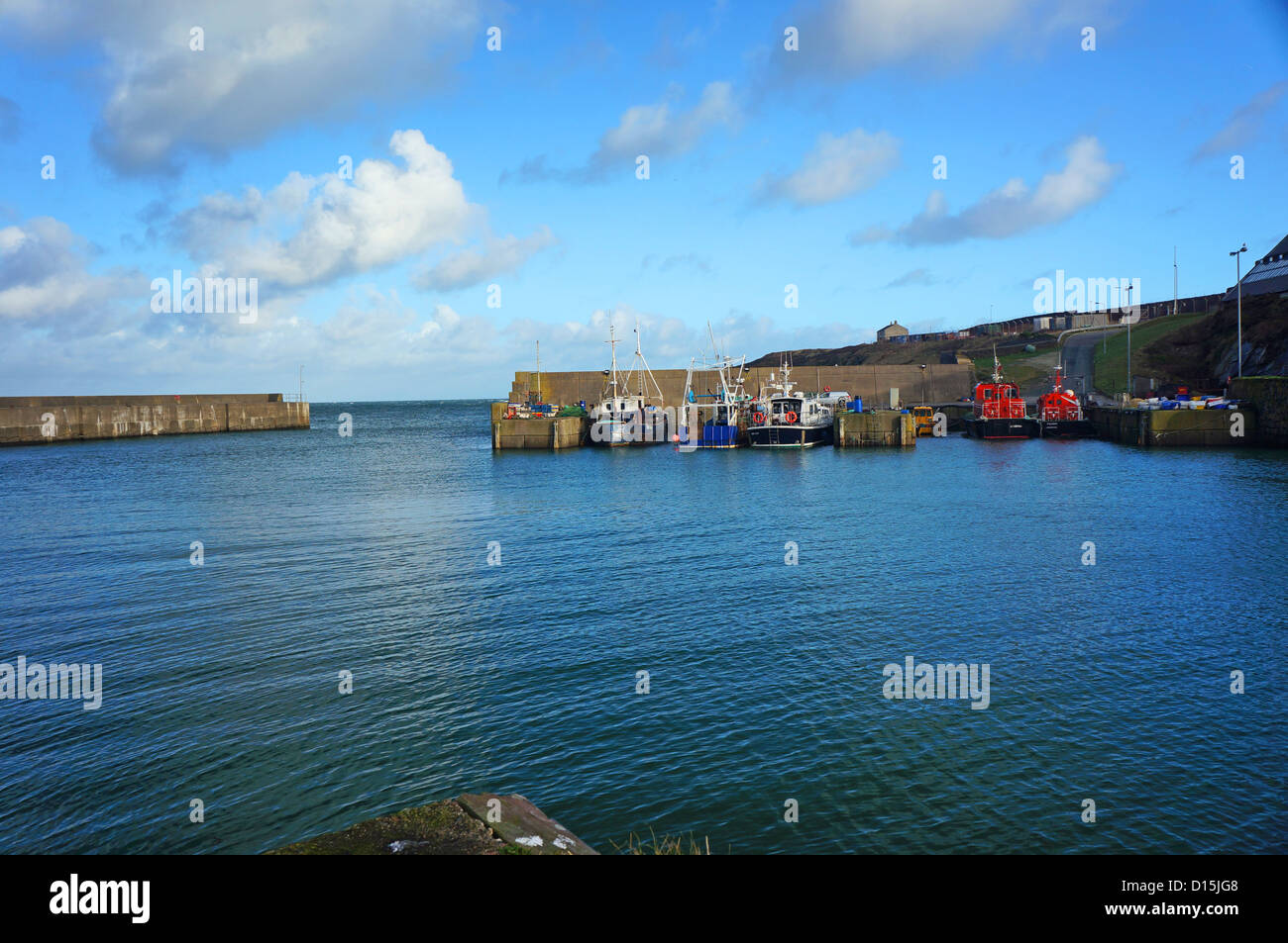 Amlwch Port Amlwch Anglesey North Wales Uk.Breakwater and Outer harbour ...