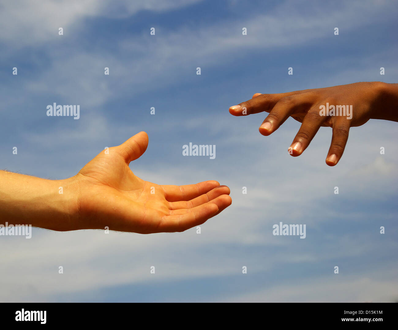 helping hand with the sky background Stock Photo - Alamy