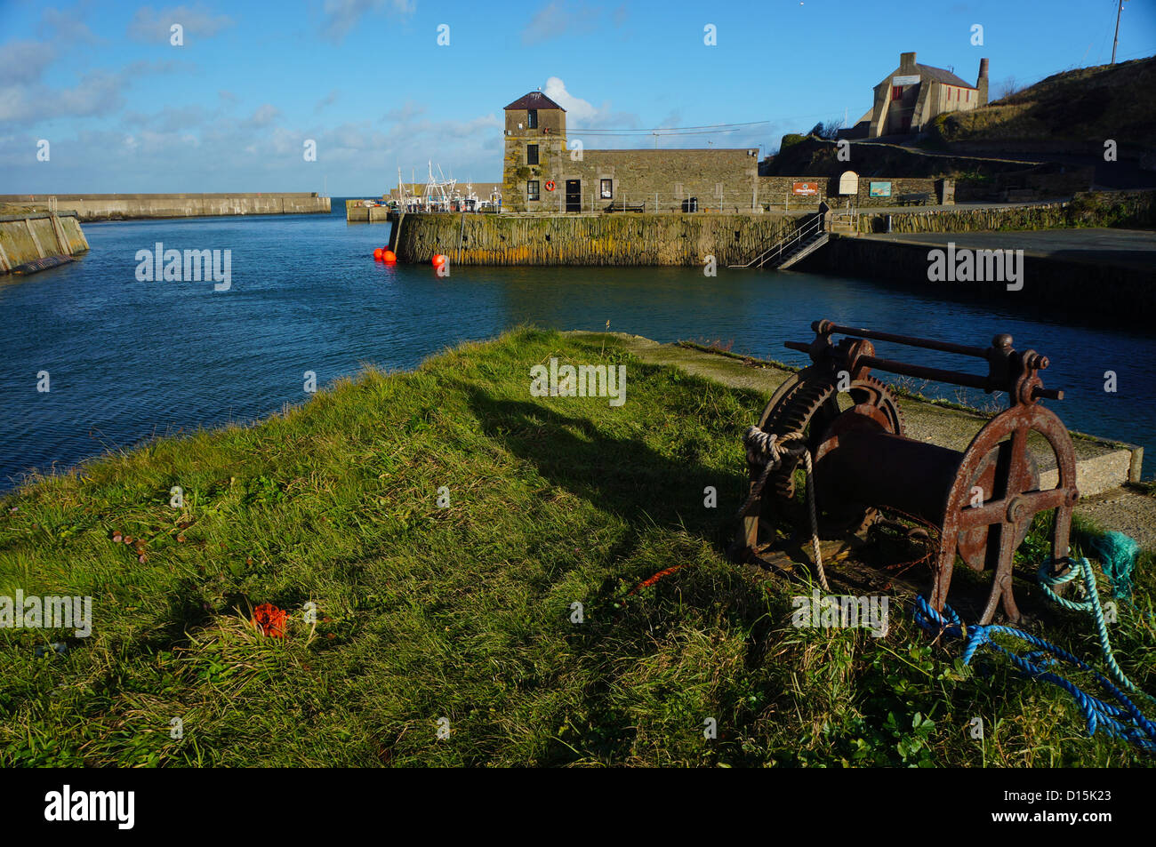 Amlwch Port Amlwch Anglesey North Wales Uk.Breakwater and boat house ...