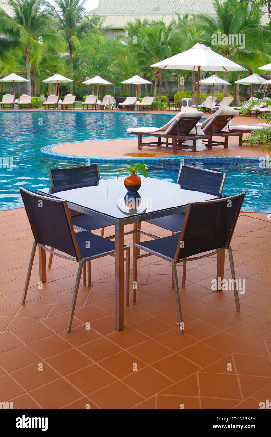 Tropical swimming pool in thailand Stock Photo - Alamy