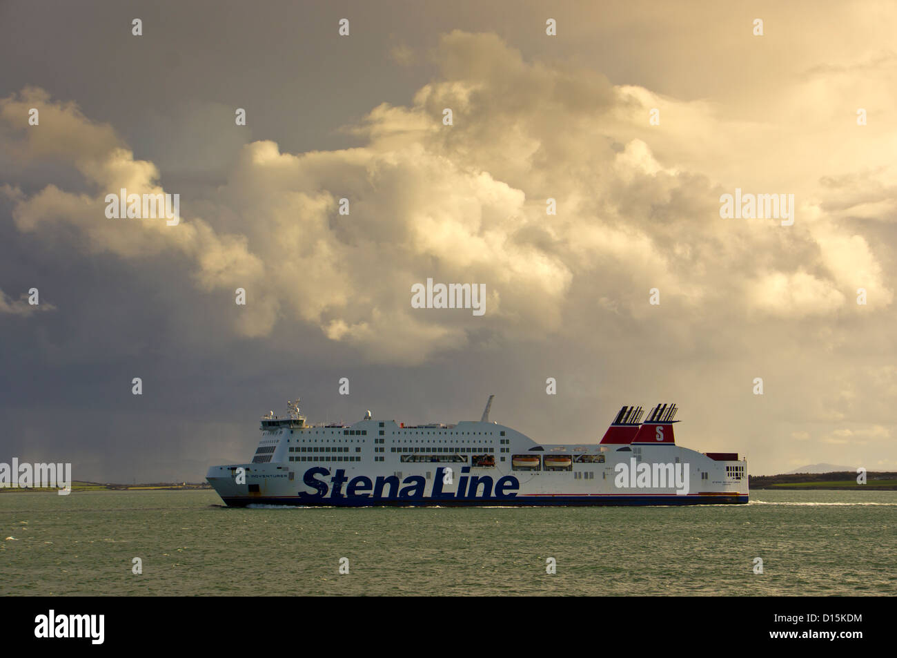 StenaLine Stena Adventurer leaving Holyhead harbour for Ireland ...