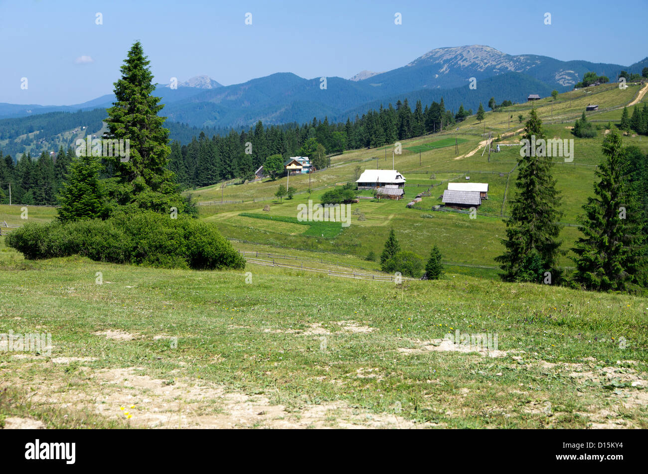 mountain summer landscape with blue sky Stock Photo - Alamy
