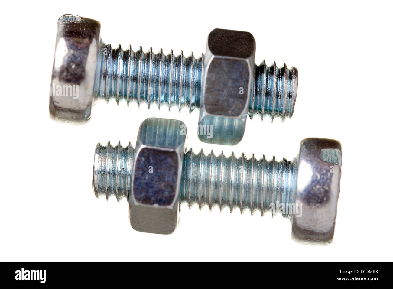 Close up of screws zinc covered, isolated on white background Stock ...