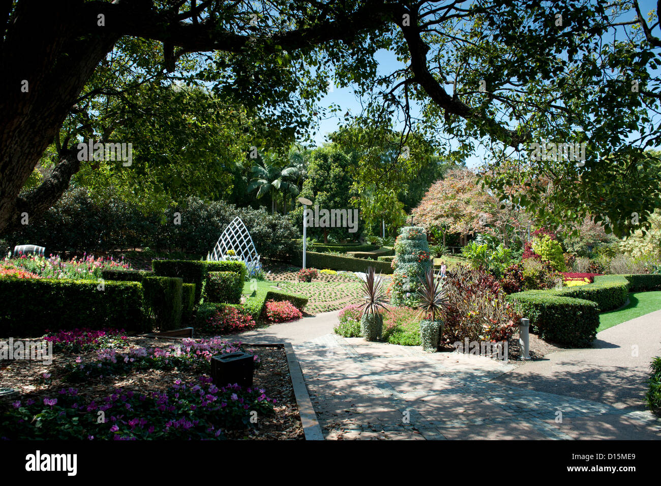 The much loved Roma Street Parkland gardens with no people, Brisbane ...