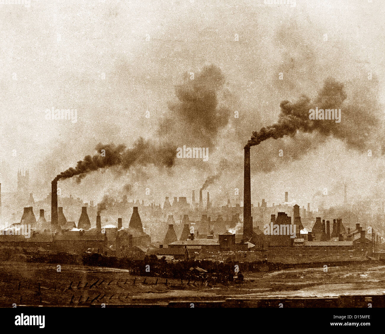 Stoke-on-Trent industrial panorama Victorian period Stock Photo - Alamy
