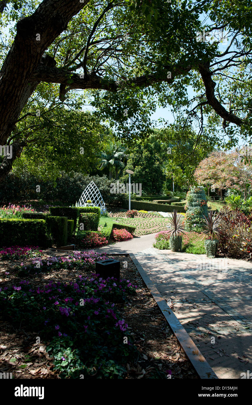 The much loved Roma Street Parkland gardens with no people, Brisbane ...