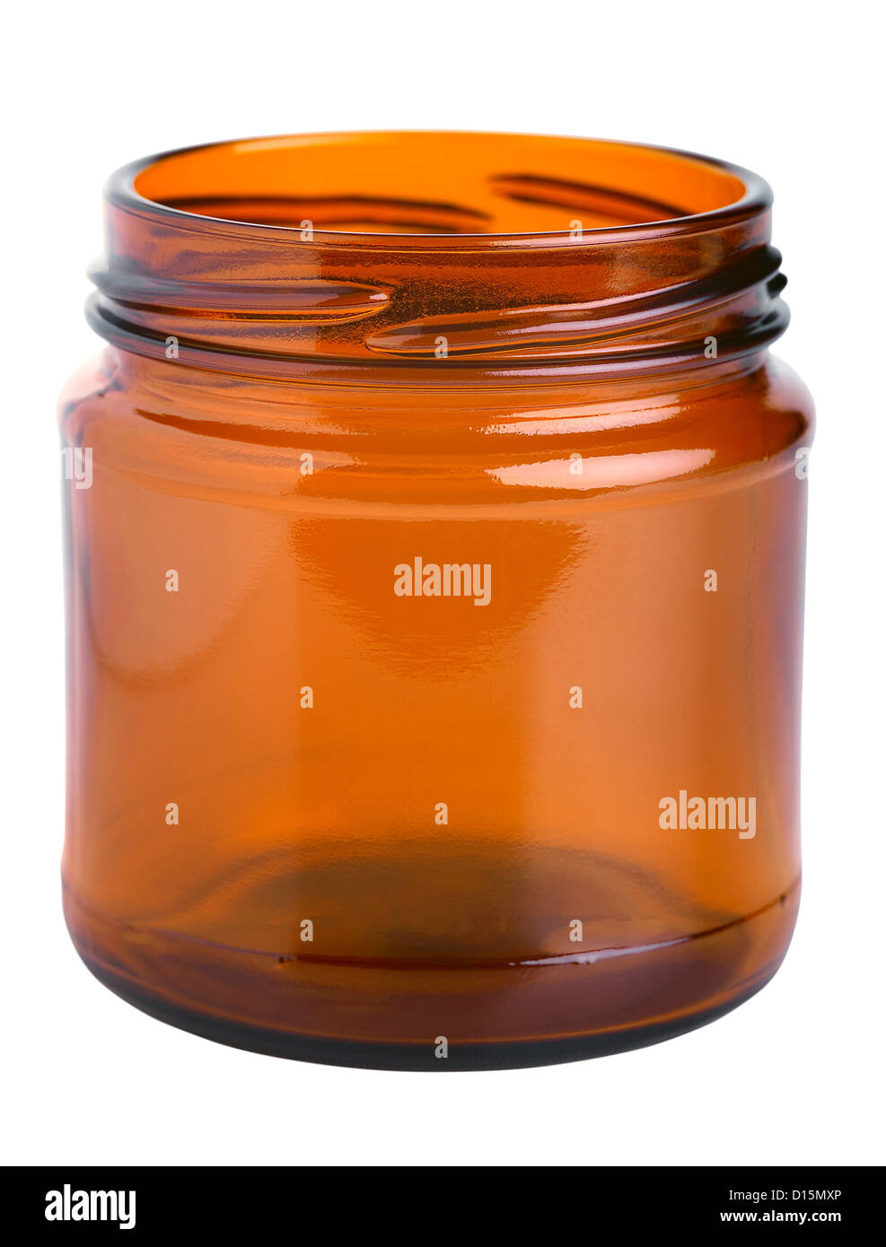 Close up of a smali 0,2 l jam jar isolated on white background, with ...