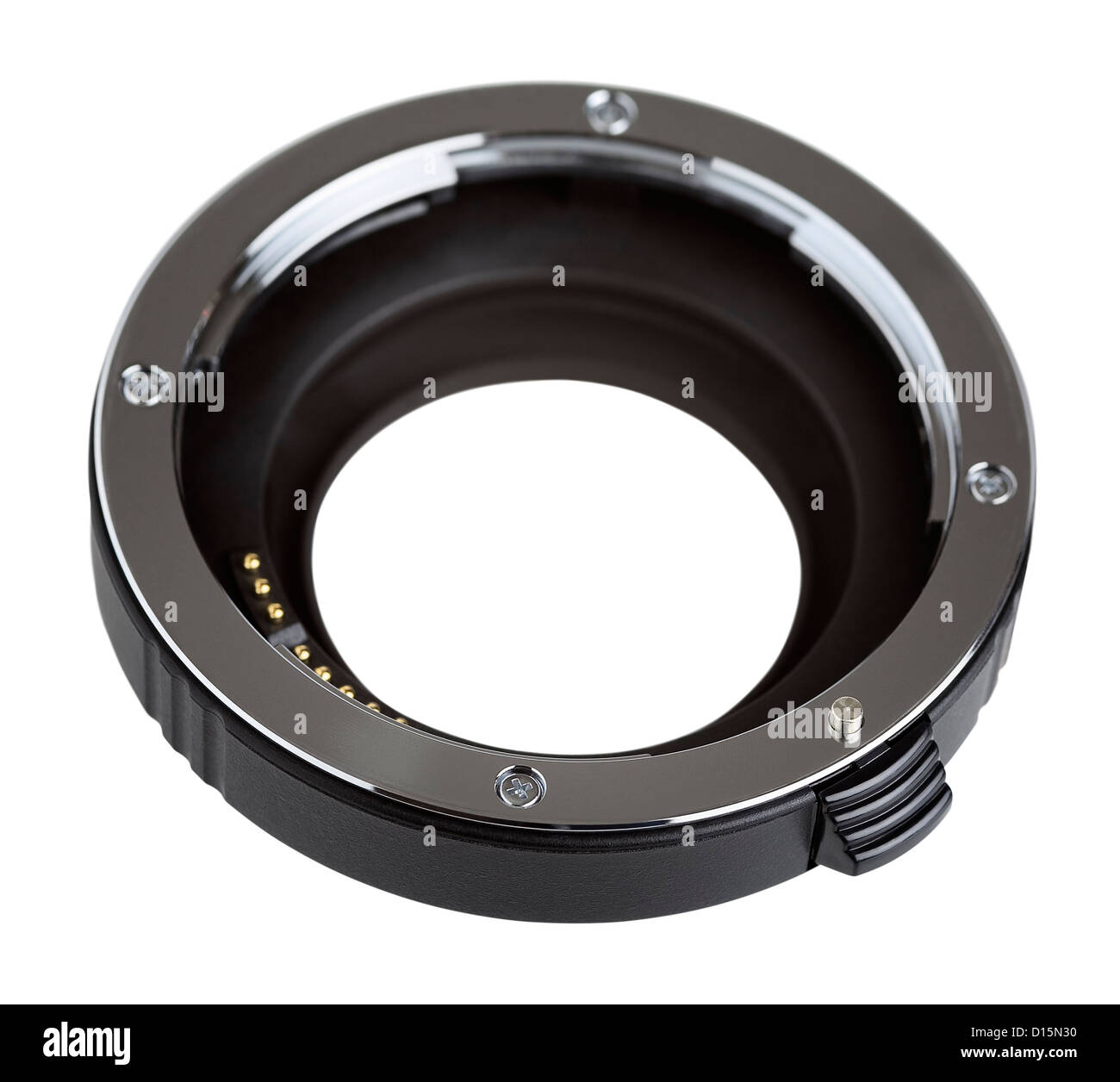 Close up of a macro ring isolated on white with clipping path Stock ...