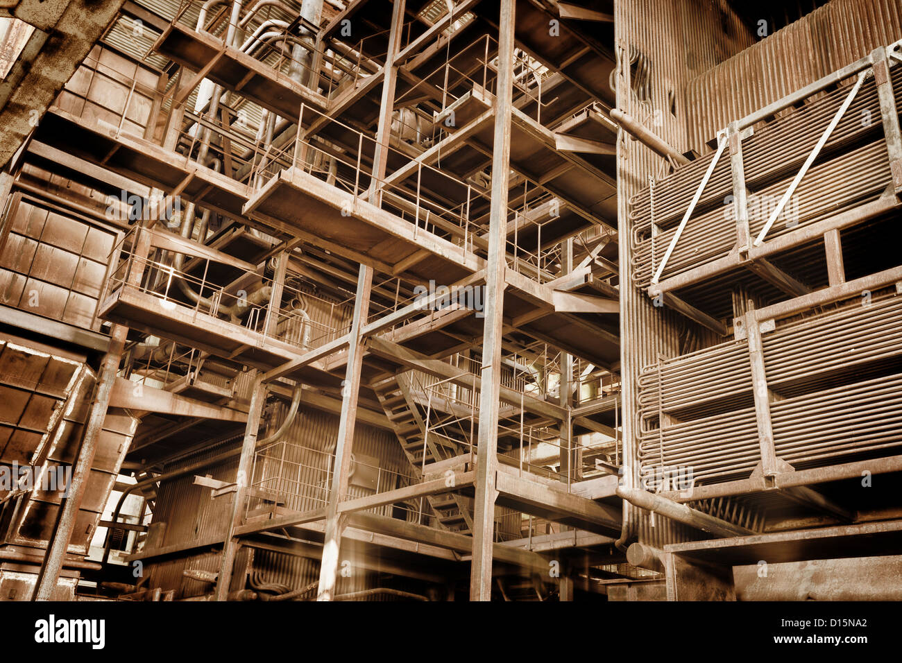 Massive metal construction at an abandoned industrial area Stock Photo ...