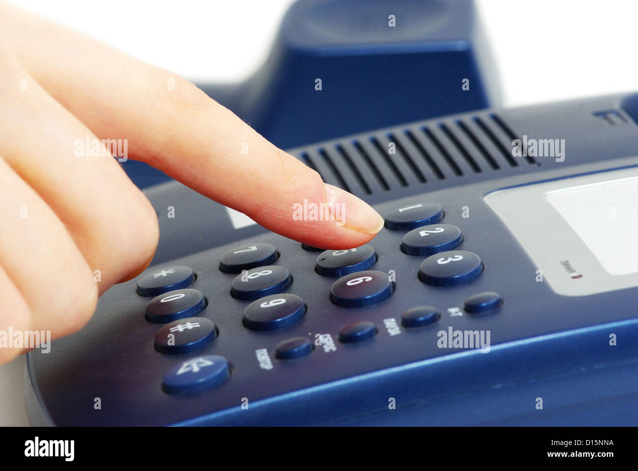 finger with blue telephone keypad Stock Photo - Alamy