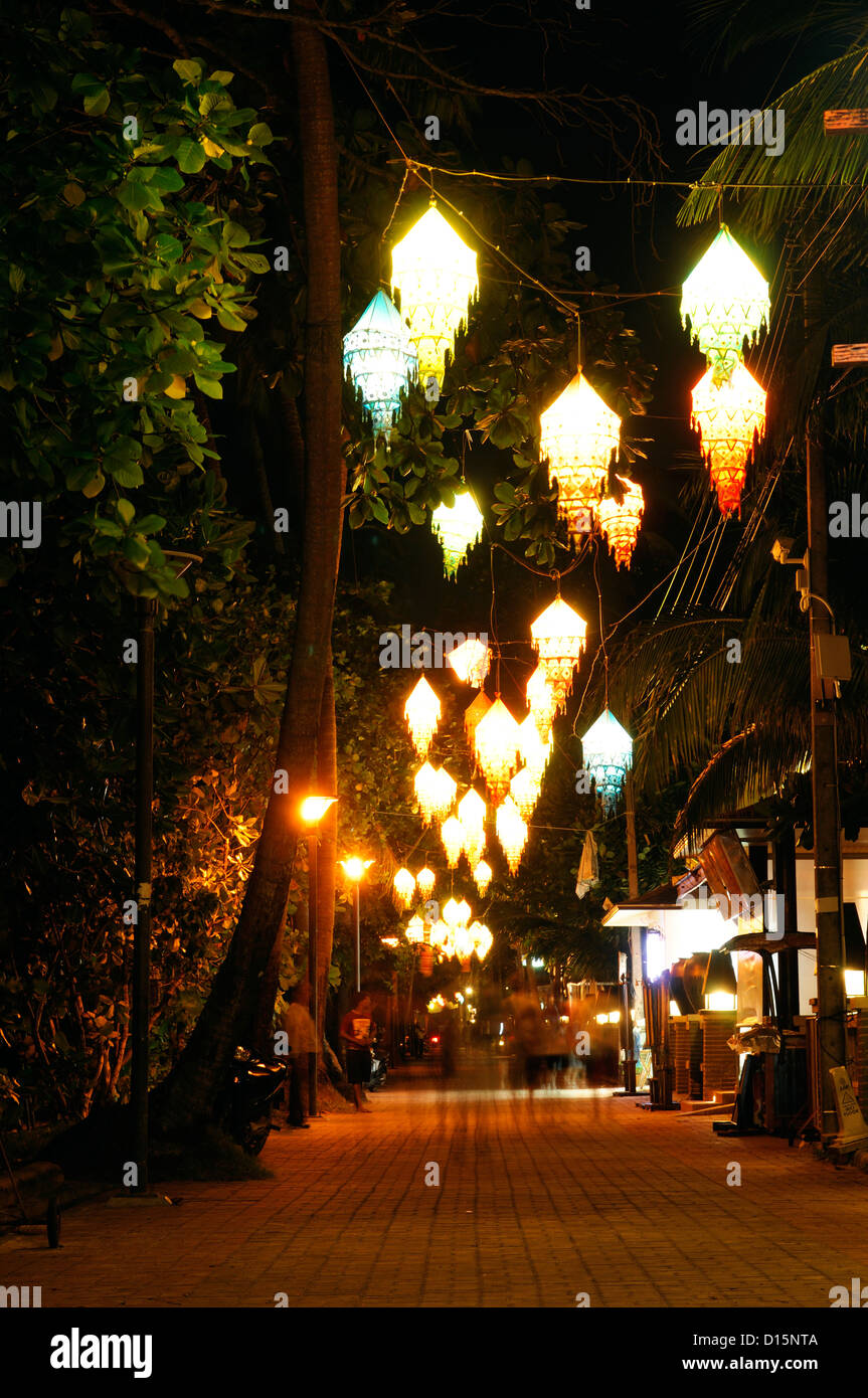 colorful colourful street lights lighting lanterns pedestrian street ao ...