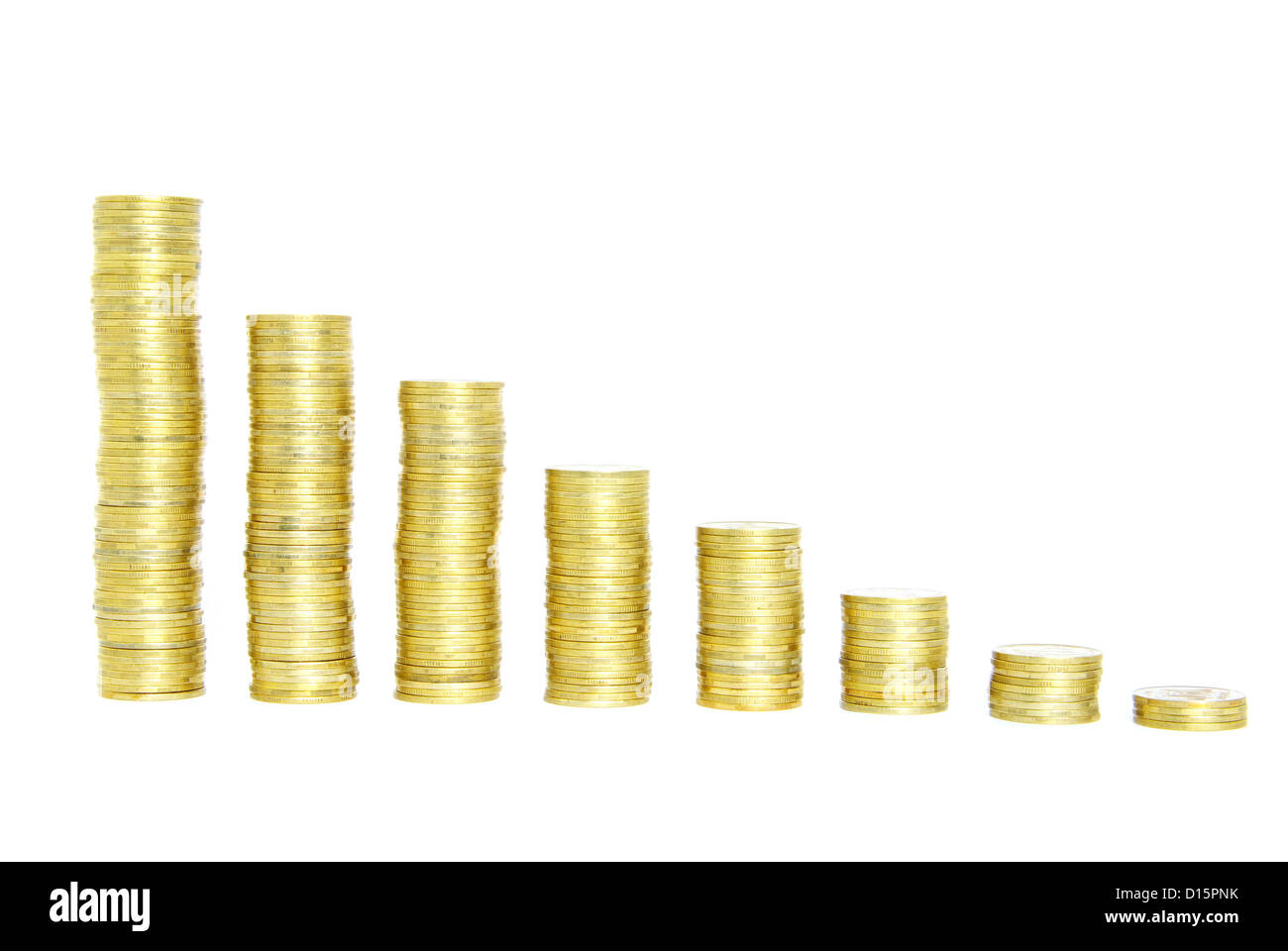 Column of golden coins isolated hi-res stock photography and images - Alamy