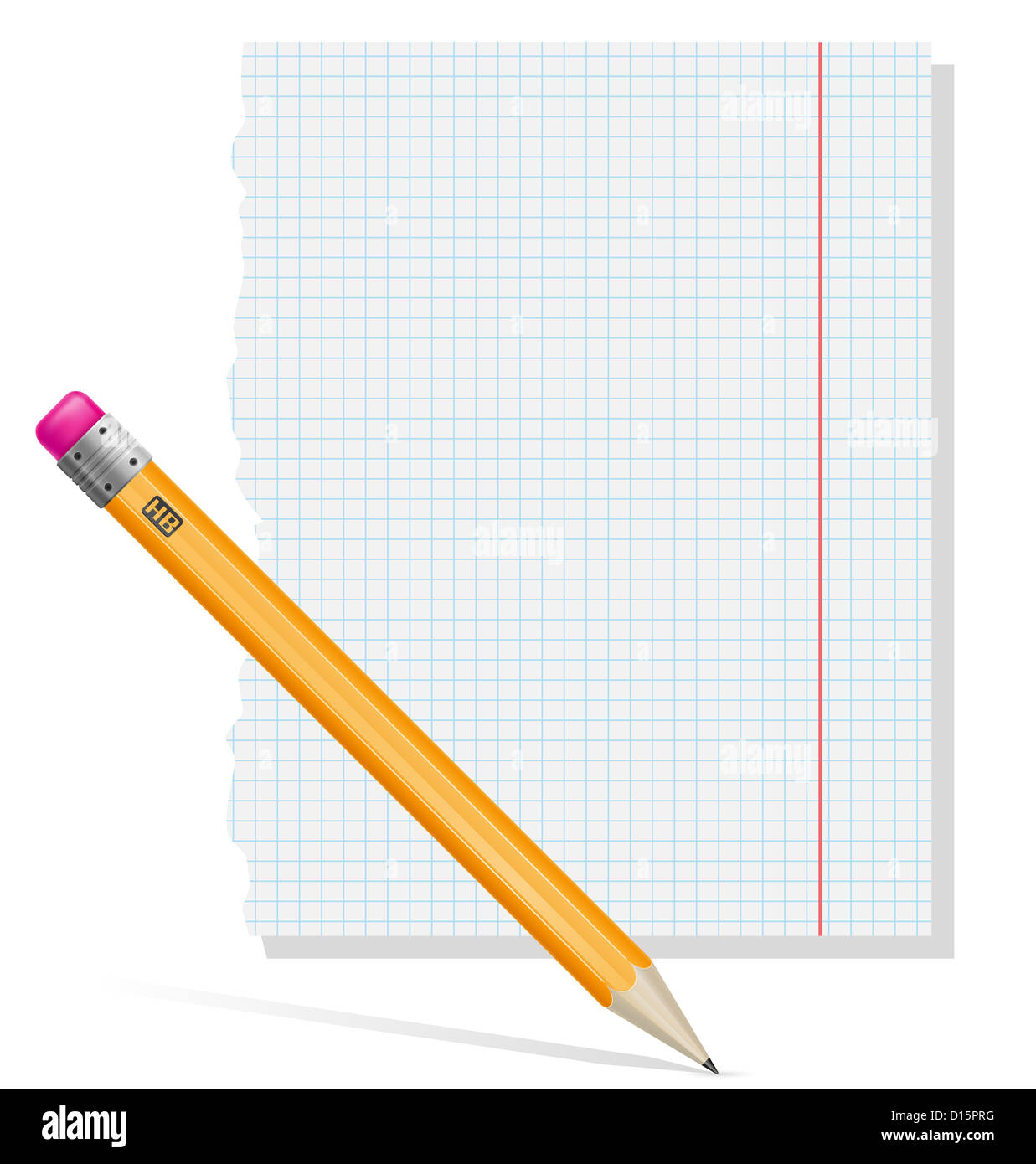 pencil and paper illustration isolated on white background Stock Photo ...