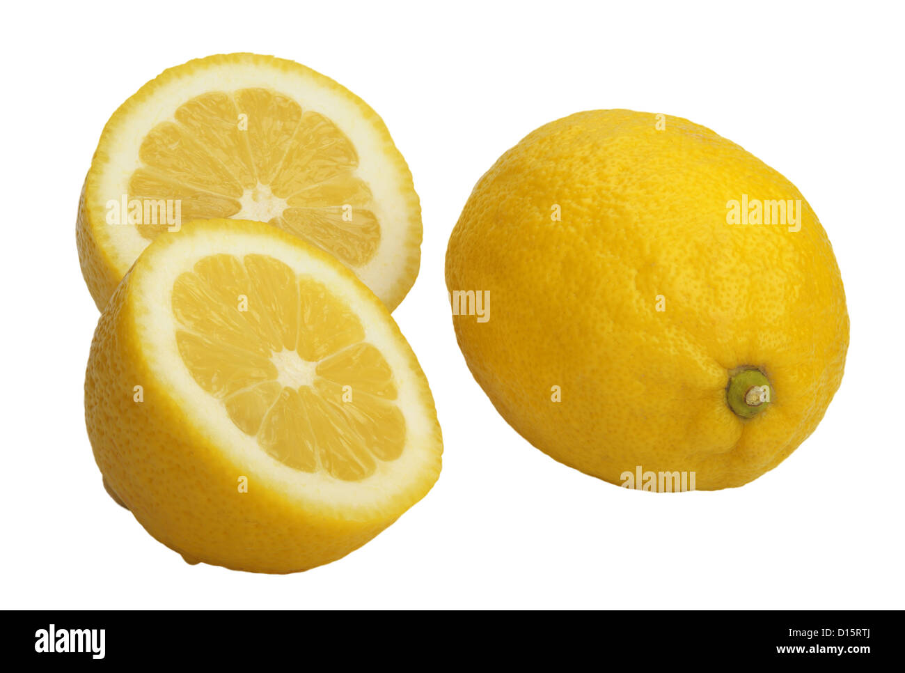 Two lemons on a white background, isolated Stock Photo - Alamy