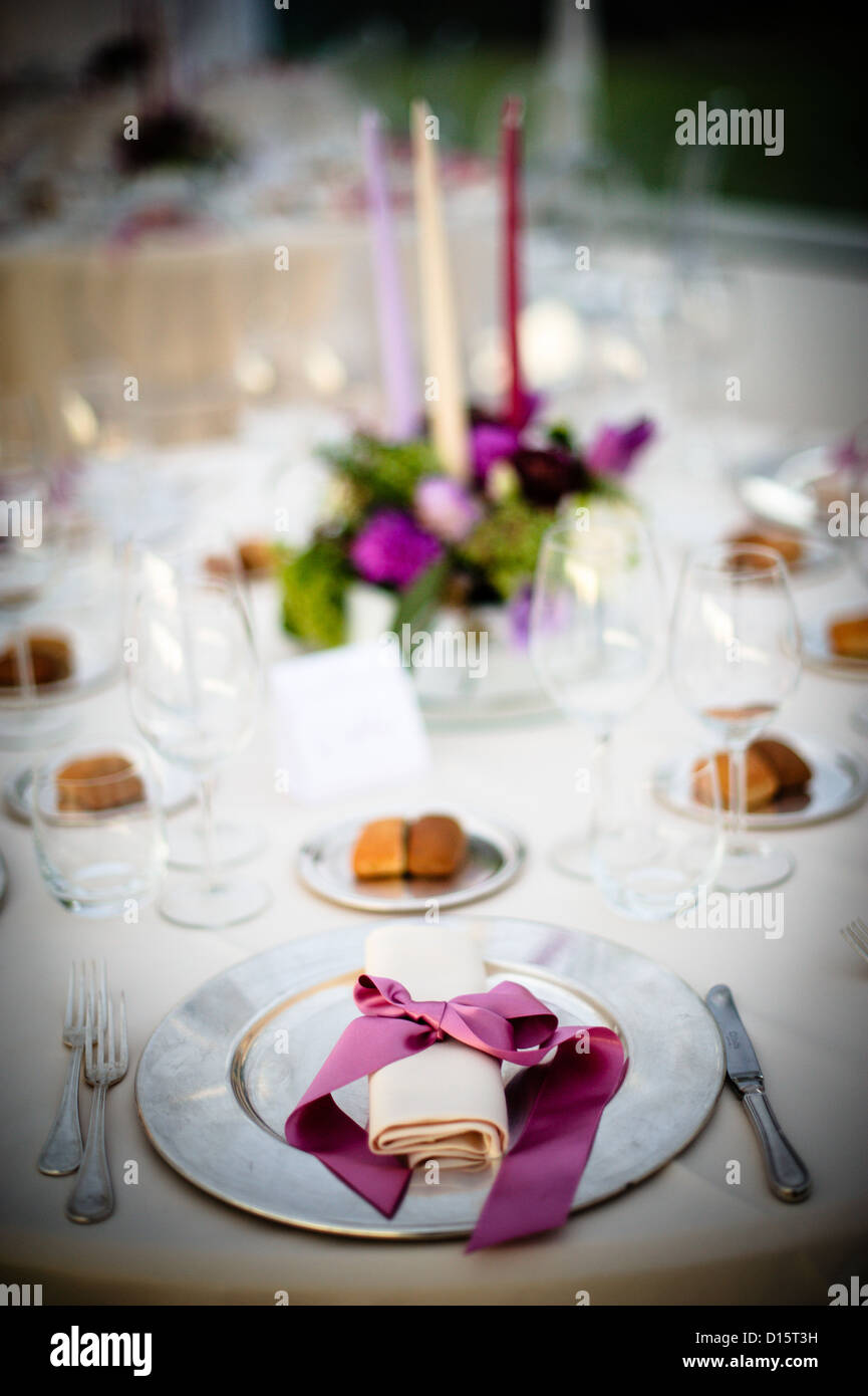 table prepared for wedding reception Stock Photo - Alamy