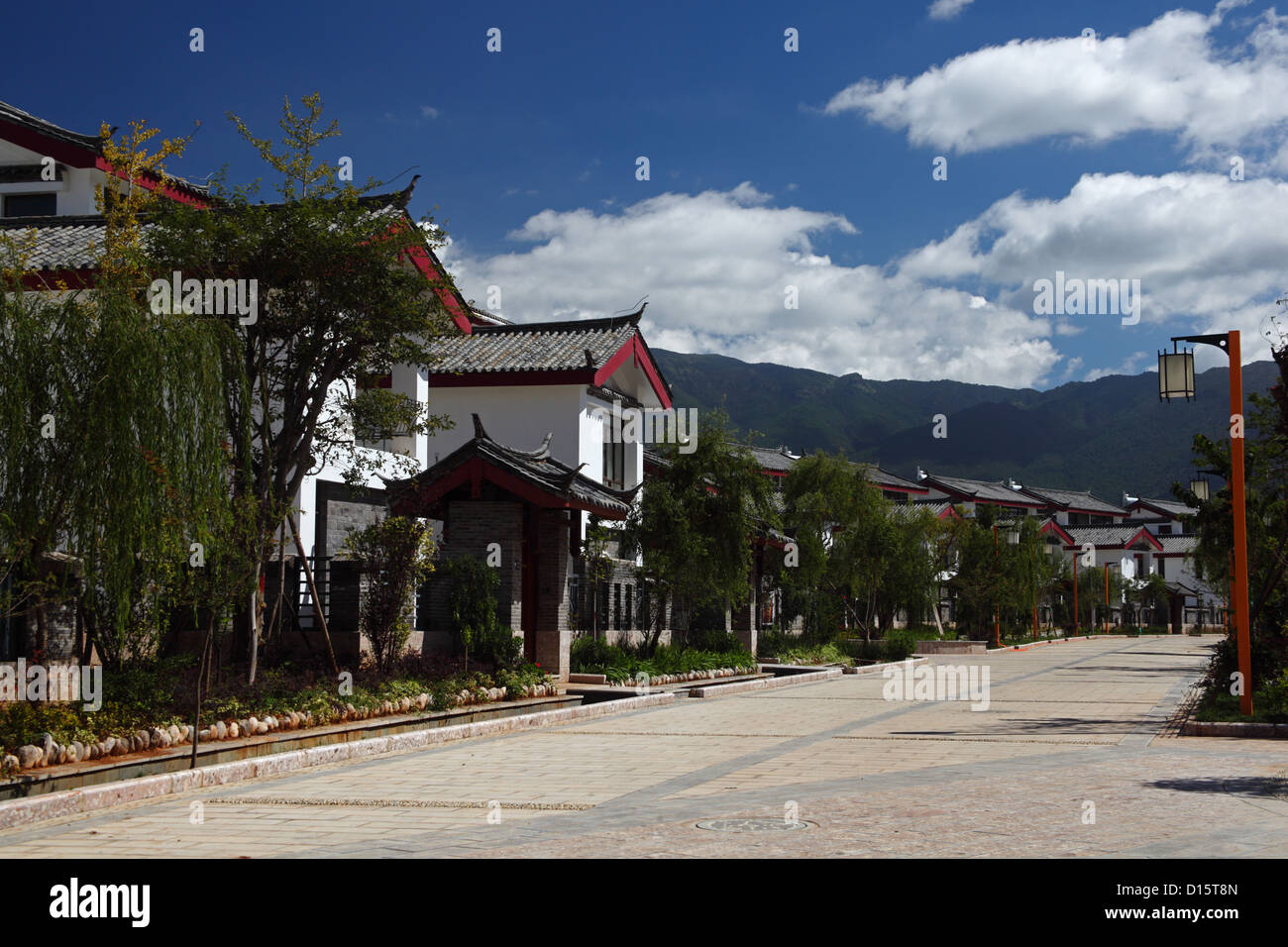 Modern chinese housing area near the town of Lijiang in the south ...