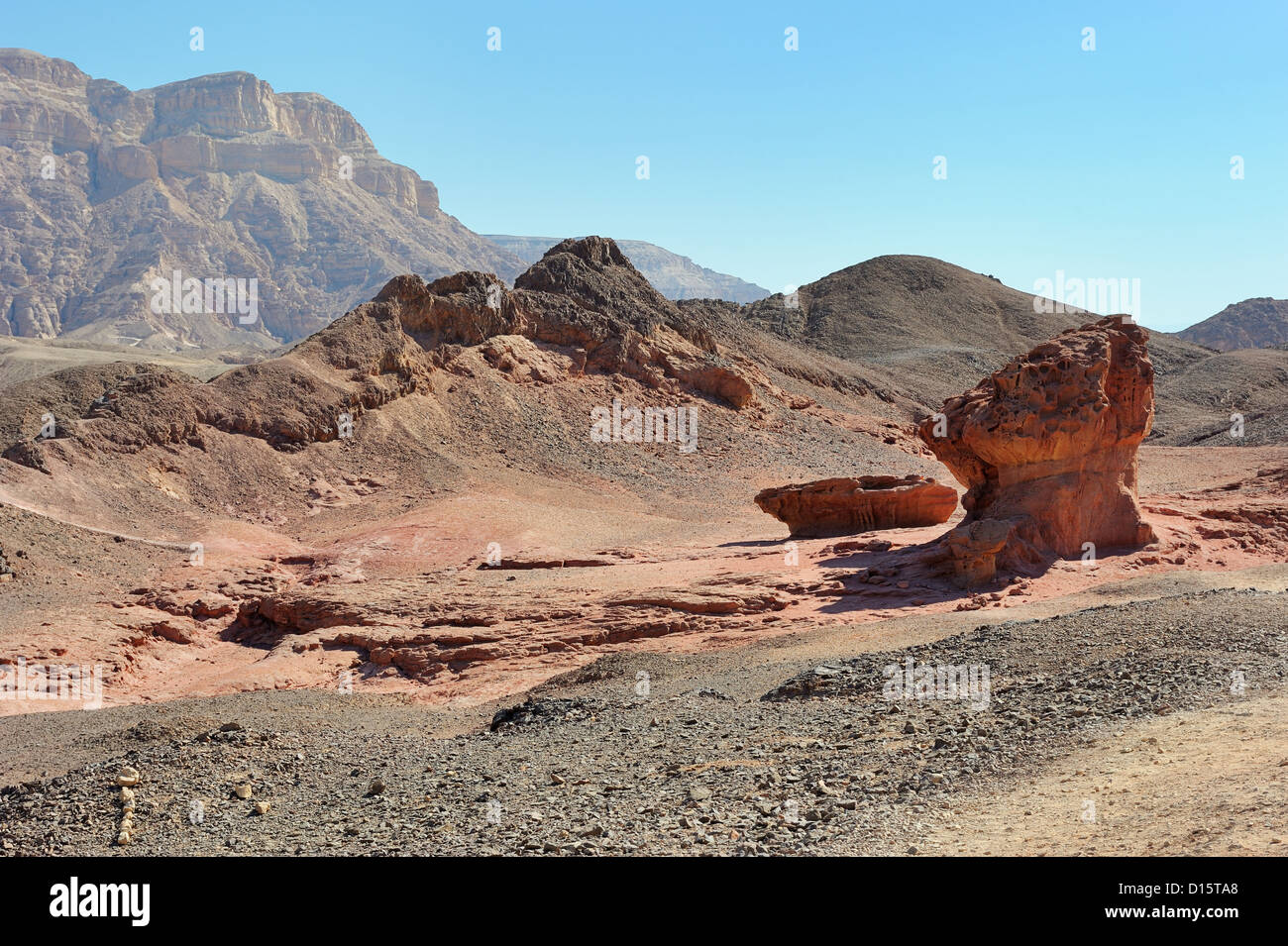 Landscapes and geological formations in the Timna Park in southern ...