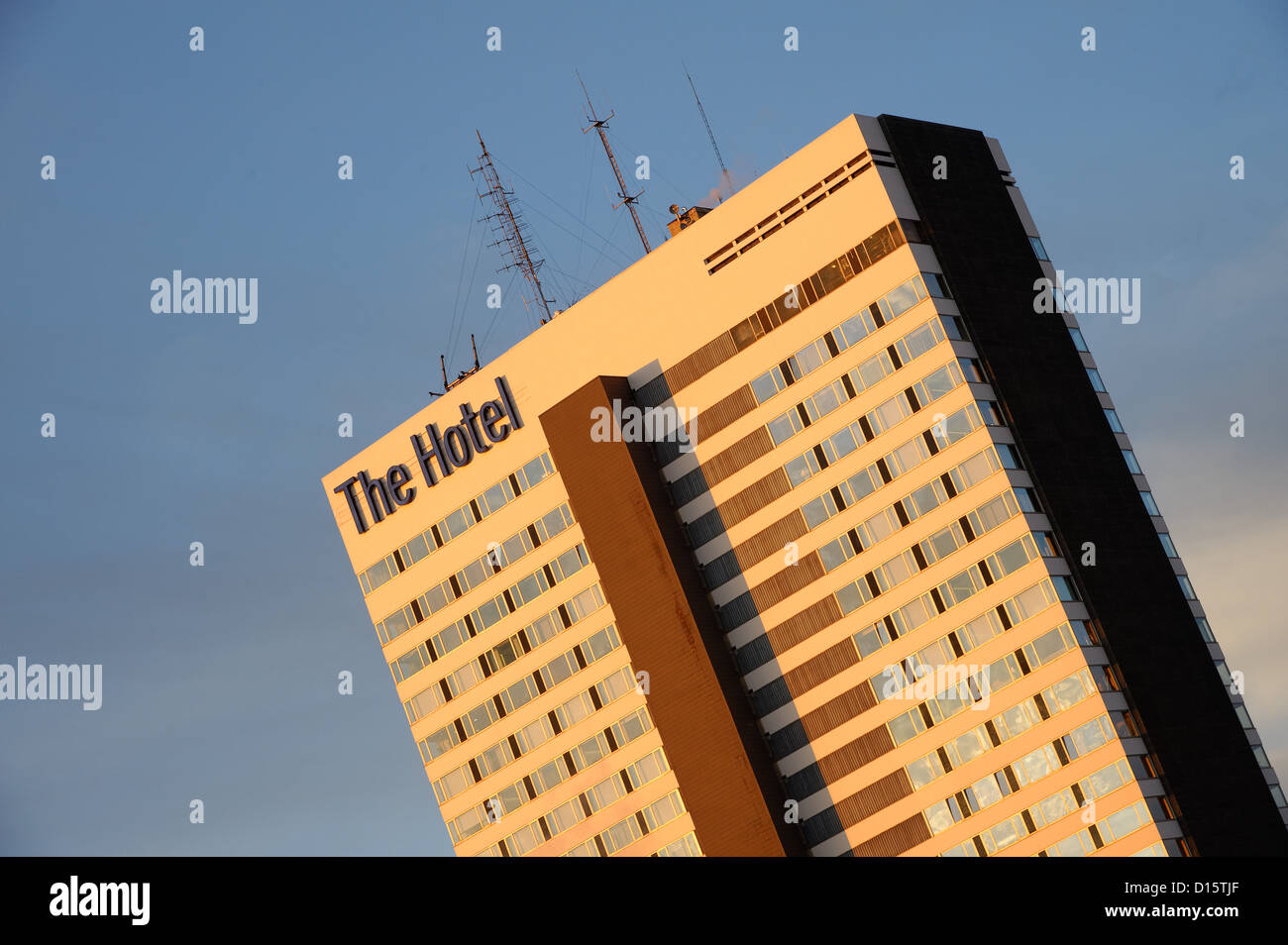 The Hotel at Sunset Stock Photo - Alamy