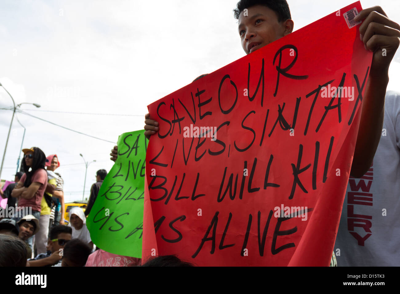 Anti-Sin tax bill protest Stock Photo - Alamy