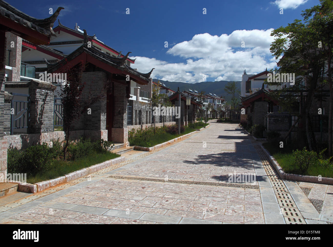 Modern chinese housing area near the town of Lijiang in the south ...